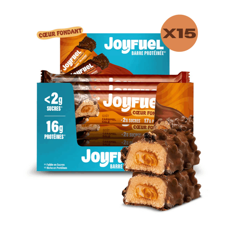 Barre protéinée Coeur Fondant Caramel Salé x15 | joyfuel Gold Nutrition ...